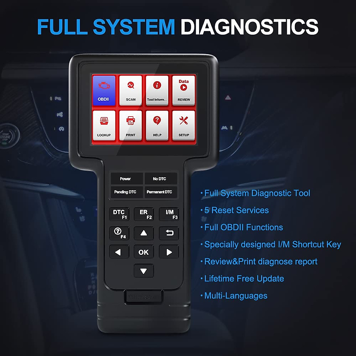 ThinkScan OBD2 Scanner Diagnostic Scan Tool Compatible for GM, Car Code Reader SAS ETS EPB Oil Light Reset Service for GM Vehicles After 1996 (for Buick/Chevrolet/Cadillac/GMC), Lifetime Free Update