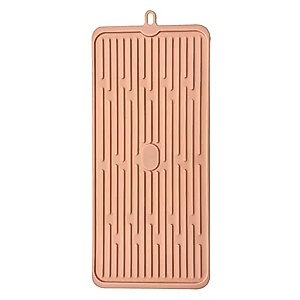 BIENKA GIZTAT，Under Sink mat Silicone Drying Mat for Kitchen Counter Silicone Sink Mats Silicon Dish Dry Mat Heat Resistant Kitchen Mat Drainage Rack (Color : Pink)