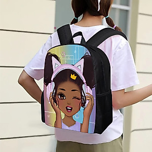 EZYES African American Women School Backpack Black Girl Magic Bookbag For Girls Lightweight Durable