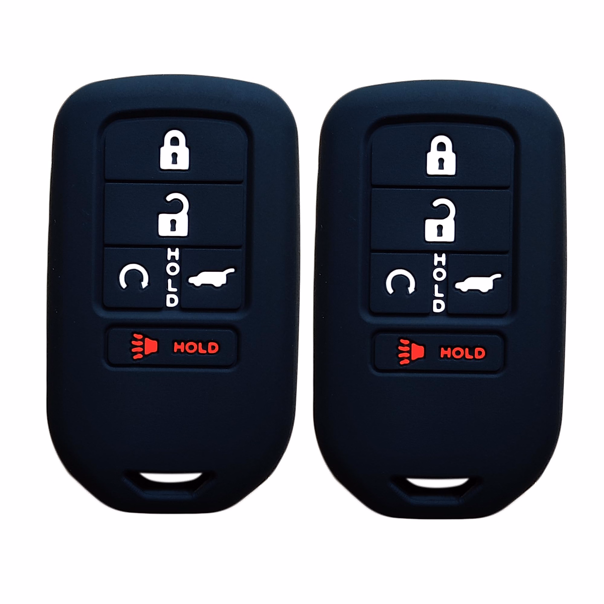 Key Fob Cover for Honda, Silicone Key Fob Case Shell with Keychain Compatible with Honda Accord Civic Pilot CRV HRV CRZ Fit Odyssey Ridgeline Passport JED Spirior Crider Crosstour 2017-2021 (2Pcs)