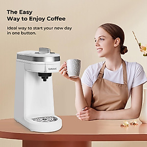 CHULUX 2 in 1 Mini Trip Coffee Maker for K Capsule & Ground Coffee, Single Serve Coffee Maker for One Cup Americano, Lightweight Pod Coffee Machine