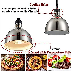 LINKANRUO Food Heat Lamp for Commercial and Household Use, Retractable Food Warmer Lamp, Food Heating Equipment for Home Kitchens Buffets and Hotel Lamps(Bronze)