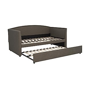 DHP Clara Linen Twin, Grey Daybed, Gray