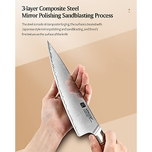 XINZUO Chef Knife Set, Professional Kitchen Knife Set for Chefs and Home Cooking, High Carbon Steel Knife Set, Japanese Knife Set with Pakkawood Handle, Gift Box Packing