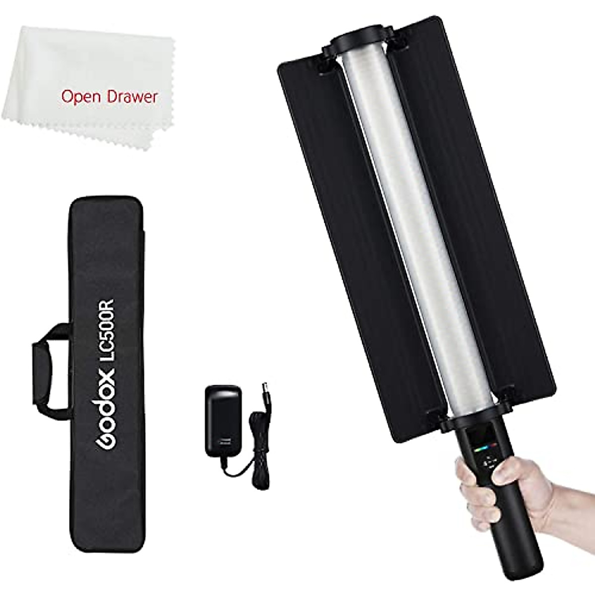 Godox LC500R RGB LED Light Stick Lighting,2500K-8500K Full Color, 14 Lighting Effects, with Remote Control + Carry Bag