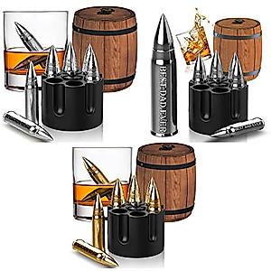 Gifts for Men Dad, 6 pcs Golden Whiskey Stones & 6 pcs Silver Whiskey Stones & 6 pcs Best Dad Ever Whiskey Stones, Christmas Stocking Stuffers, Unique Birthday Gift Ideas for Dad from Wife