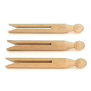HANGERWORLD Round Wooden Clothespins for Crafts and Laundry - 24 Pack, 4.3inch Long, Old Fashioned Traditional Heritage Dolly Clothes Pegs