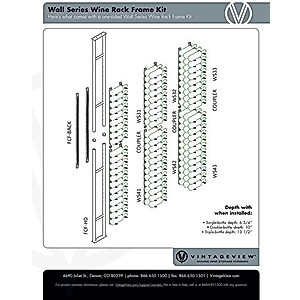 VintageView W Series One-Sided Floating Wine Rack Kit (21 Bottles, Satin Black) Stylish Modern Wine Storage with Label Forward Design