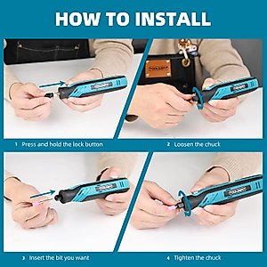 TOOLSBAT Cordless Rotary Tool Kit - 5-Speed Power Rotary Tools with 84 Accessories, 4V Rechargeable Power Rotary Tool, LED Screen Display, Tool Box for Grinding Drilling Cutting Handmade/DIY Creations