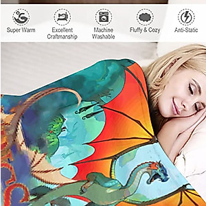 Fantasy Novel 3D Printed Anti Pilling Flannel Blanket Warm Throw Blanket Ultra-Soft and Suitable for All Seasons Luxurious Carpet 50"X40"