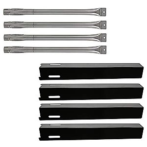 Hisencn Repair kit Grill Parts for Perfect Flame GSC3318, GSC3318N Gas Grill, Replacement Stainless Steel Straight Burner Tube Flavorizer Bar, Porcelain Steel Heat Plate Tent Shield