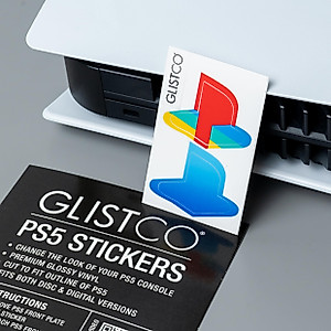 Retro Sticker Underlay - Glossy Vinyl Decal Compatible with Original PS5 (2 Pack)