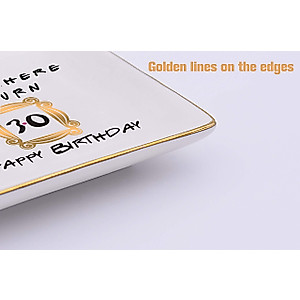 The One Where You Turn 30 Happy Birthday-Funny 30th Birthday Gift for Women,Her,Sister,Daughter,Best Friend,Coworker -Turn Thirty Gift-Ceramic Jewelry Holder Ring Dish Trinket Box Tray-Friends TV Show