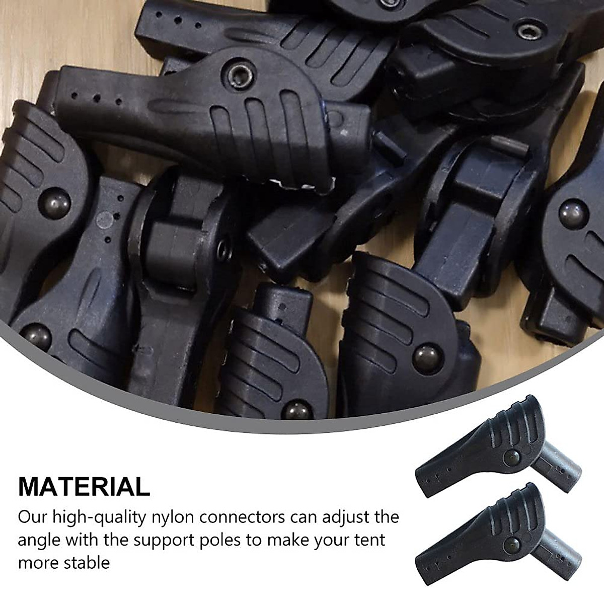 Yardwe 2Pcs Tent Support Joint Folding Canopy Tent Coupling Connectors DIY Tent Joint Support Rod Stand Holder Outdoor Tent Accessories Supplies (3 Inch Length)