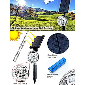 LED CONCEPT Solar Pathway Light RGB Outdoor, Solar Colorful Garden Lights, Waterproof Solar Powered Landscape Light for Walkway, Garden, Patio, Lawn, Yard(LC-Pathway Light-01)