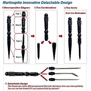 KOKKOYA 2-in-1 Paracord Jig kit Adjustable Length Bracelet Maker Kit Metal Weaving DIY Craft Paracord Tools 4" to 13" with Free Cord and Buckles