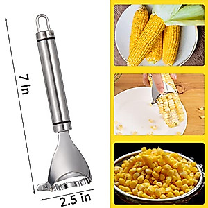 Corn Peeler, Magic Corn stripper for corn on the cob remover tool,Stainless steel multifunctional Kitchen Grips Corn planer Cob Cutter kernels, with Hand Protect