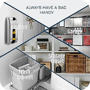 Manterio Plastic Bag Holder | Durable Plastic Wall Mount Kitchen Grocery Bag Storage Organizer | Smudge Proof, Fingerprint Resistant | White