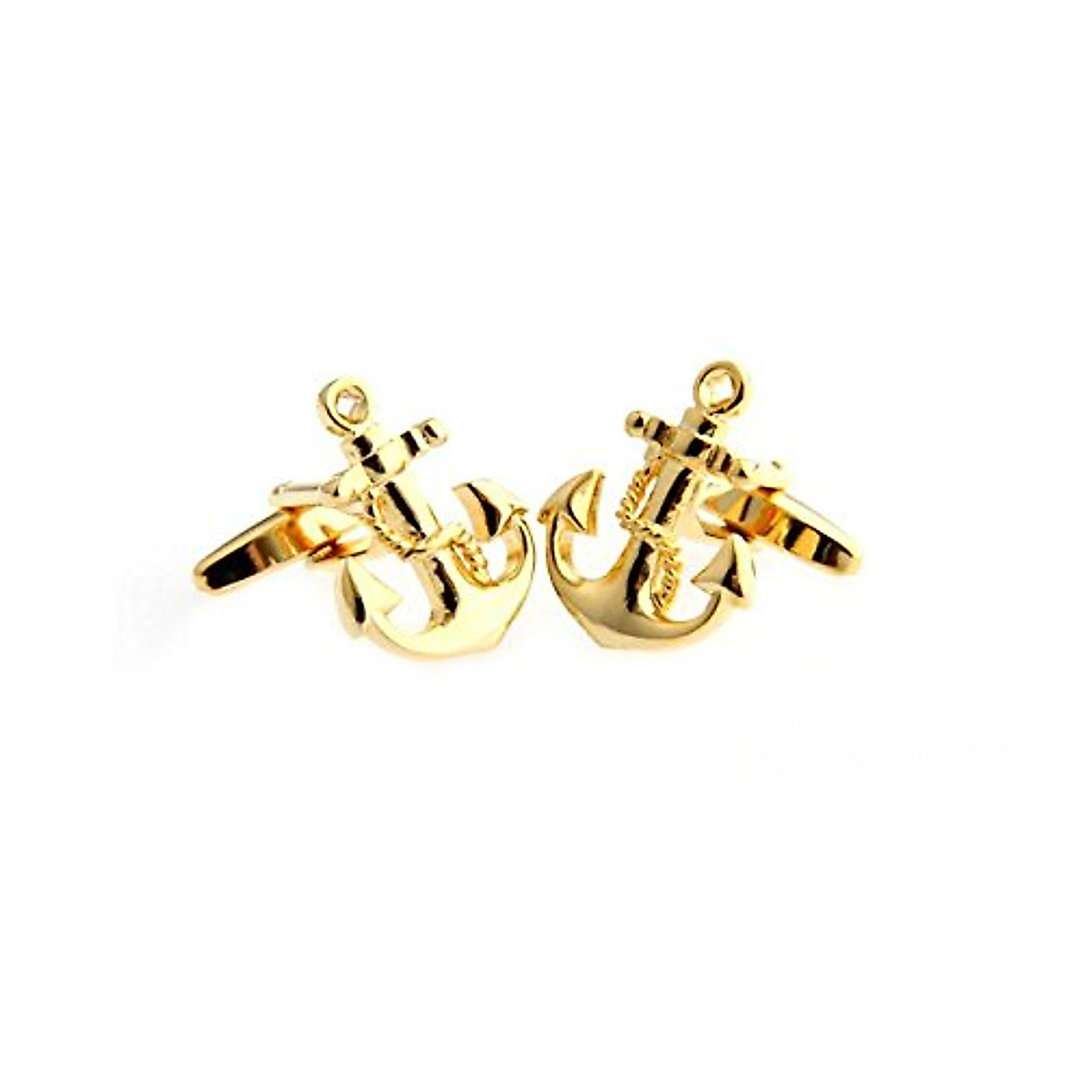 MRCUFF Anchor USN Pair of Cufflinks in a Presentation Gift Box & Polishing Cloth