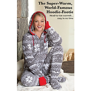 PajamaGram One Piece Pajamas for Women - Womens Onesie, Gray, XLT