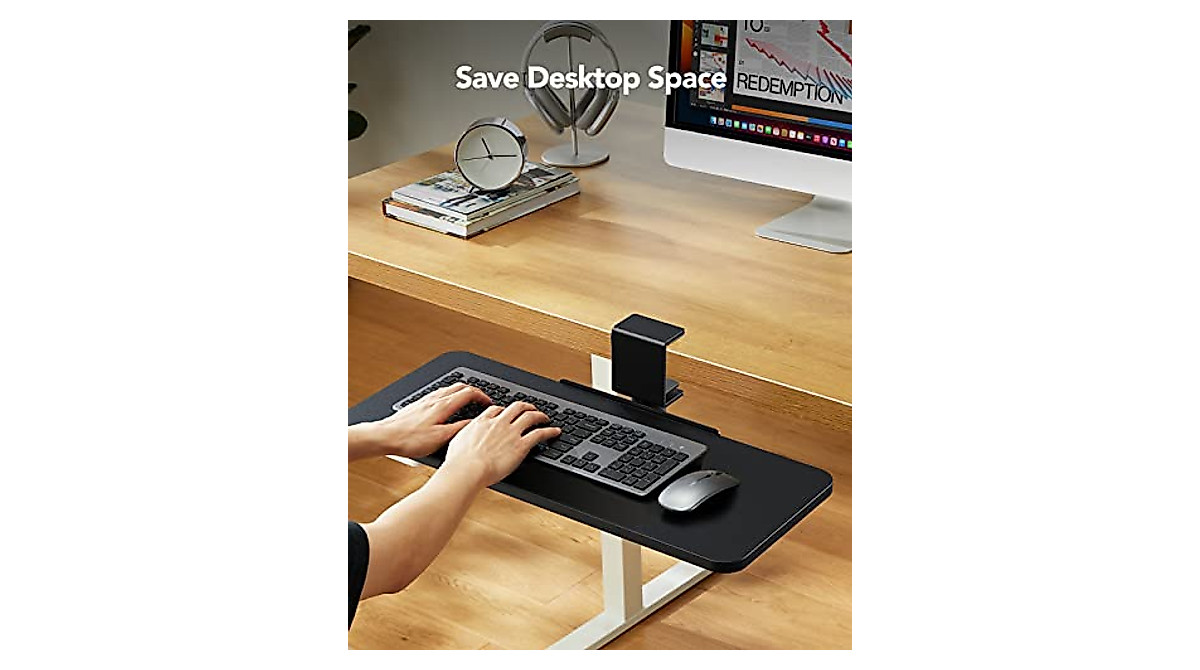 HUANUO Keyboard Tray Under Desk, 360 Rotating Keyboard Tray with ...