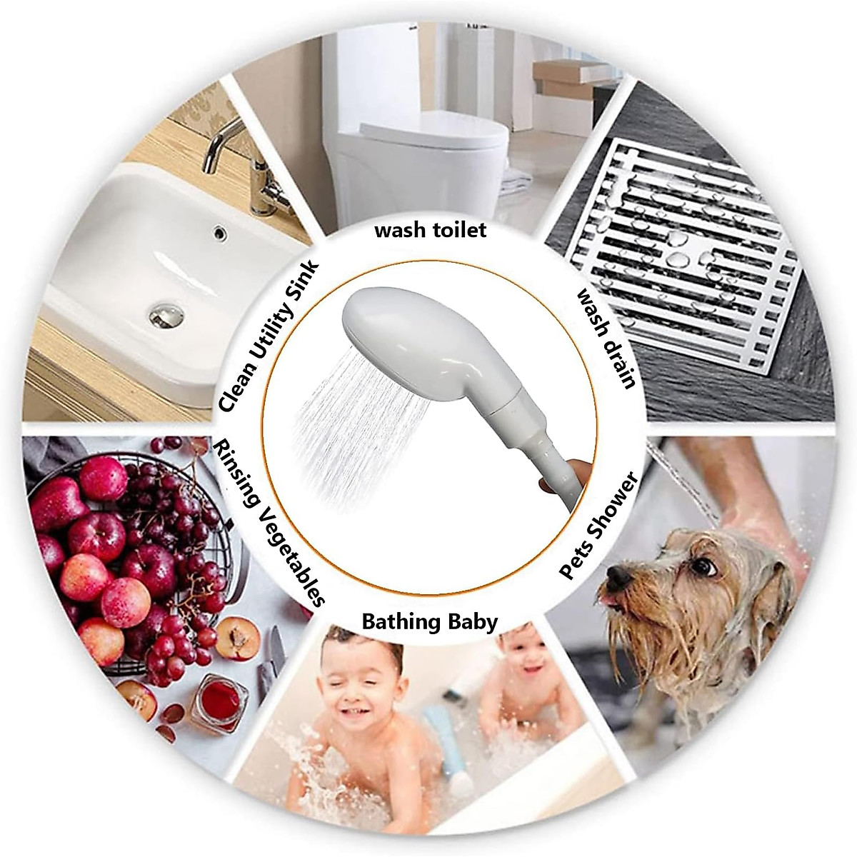 4m/13.12ft Portable Sink Hose Faucet Sprayer Sink Spray Rubber Hose Shampoo Sprayer Handheld Faucet Shower for Pets, Bathing Baby, Washing Hair, Rinsing Vegetables