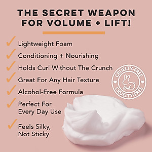 Brocato Mousse Volumizing Foam by Beautopia Hair: Natural Volume Soft Styling Foam for Curly and Textured Hair - 8.5 oz