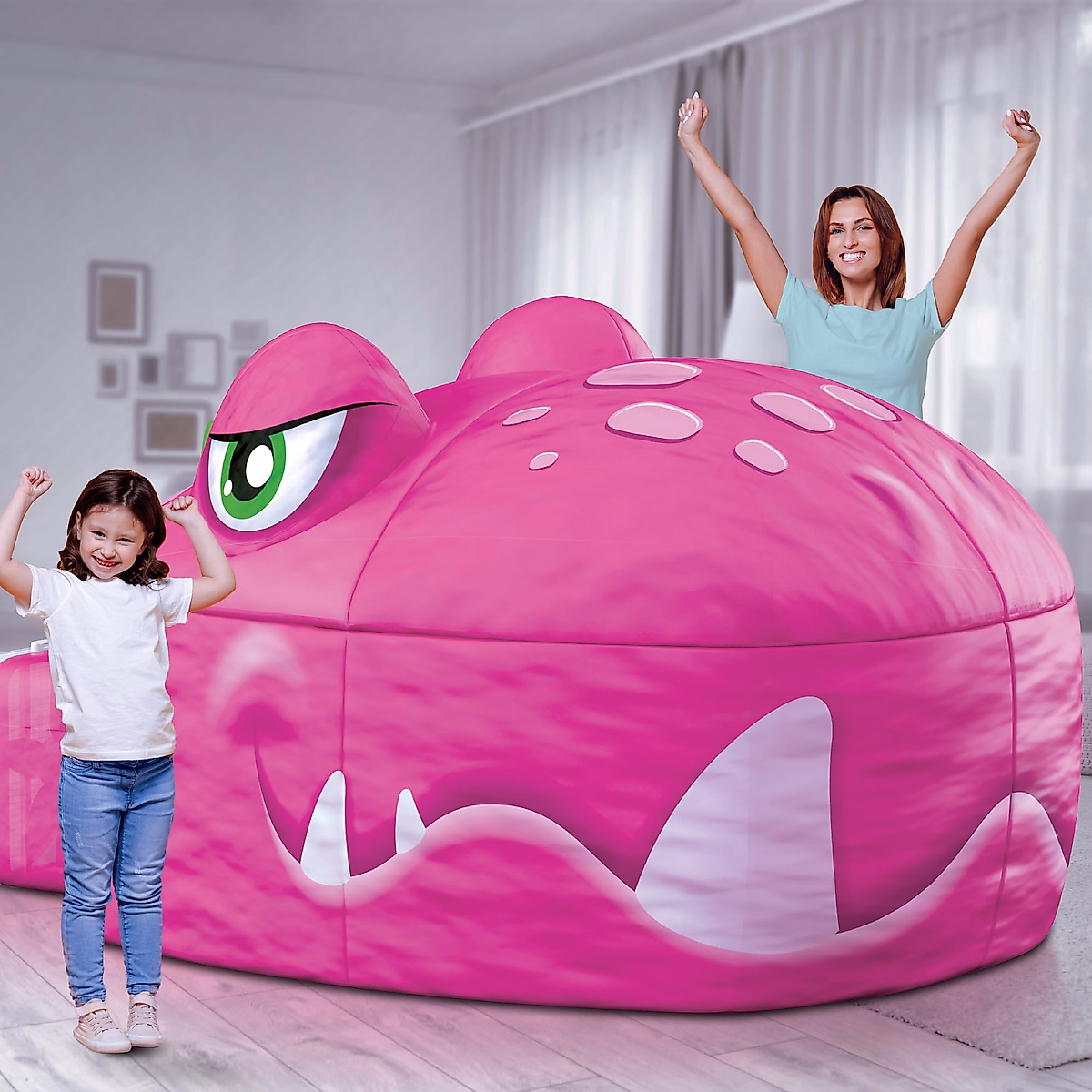 Light-Up Air Tent, Inflatable Blow Up Tent - 30 Seconds Setup - Kids Toys, Age 3 4 5 6 7 8 Years Old - Fort Building - Birthday Gift Idea for Boys and Girls Ages 4-6, Dinosaur Toys