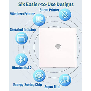 Memoking M02 Sticker Printer Machine - Study Buddy Printer, 2" Mini Thermal Printer for Pad&Phone, Inkless Bluetooth Printer Wireless, Sticker Maker Machine Printer for DIY,Study Notes,Photo Album