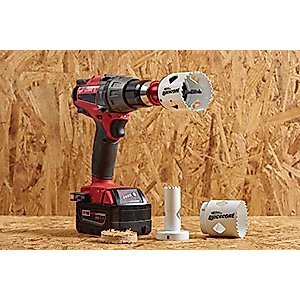 Disston QuickCore 7 pc Set - 1 Each: 1", 1-1/4", 1-1/2", 1-3/4", 2", and 2-1/2" Hole saws, Arbor with a Pilot Drill bit, Hex Key