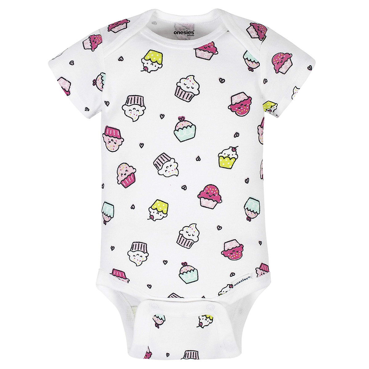 Onesies Brand Baby Girl's 8-Pack Short Sleeve Mix & Match Bodysuits, Pink Sweet Treats