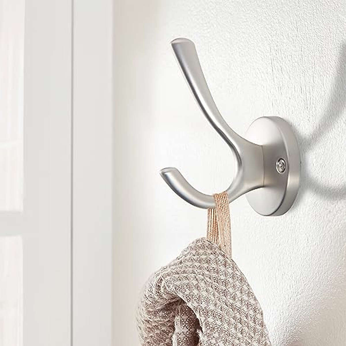 TUNNY 5 Pack Round Coat Towel Hooks - Brushed Nickel Coat Hooks for Hanging Coats Towel Hooks for Bathroom Wall Mounted Zinc Alloy Bath Towel Hooks Robe Clothes Hook Holder Heavy Duty Wall Hooks
