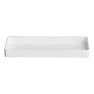 Amazon Basics Plastic Desk Organizer - Half Accessory Tray, White