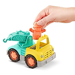Battat- Wonder Wheels- Set Of 3 Mini Toy Trucks For Kids, Toddlers – Dump Truck, Cement Truck, Tow Truck – Recyclable Materials- Mini Toy Characters- Construction- 1 year +