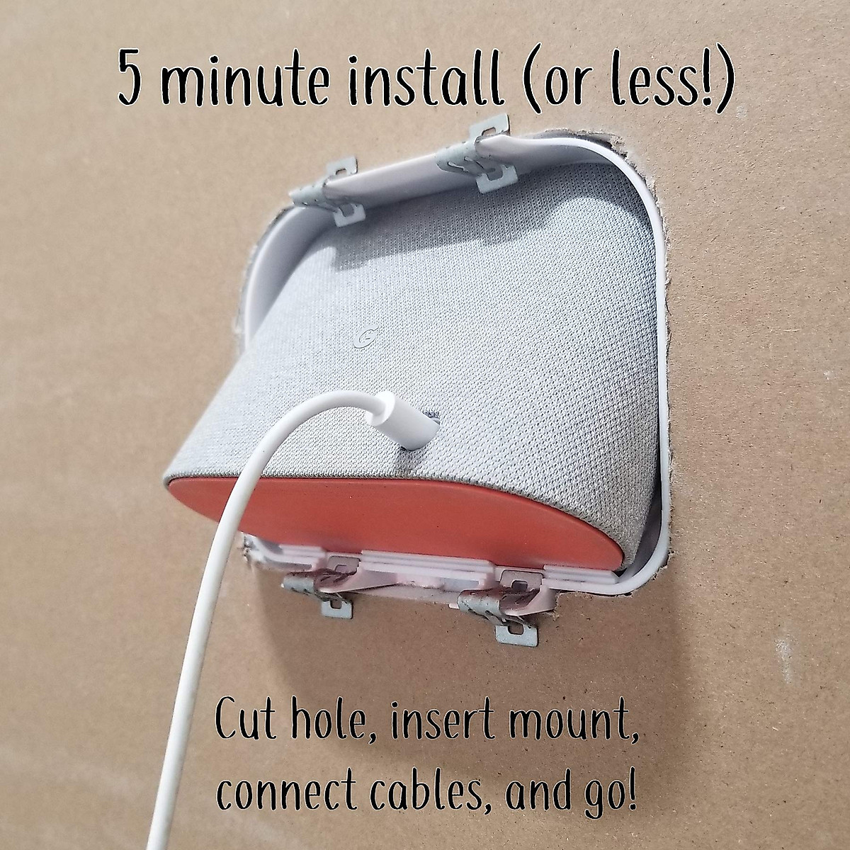 Mount Genie Simple Built-in Google Nest Hub Gen 2 Wall Mount [Does NOT FIT 2018 Gen 1]: The Perfect Smart Home Command Center | PoE Option Available | Designed in The USA