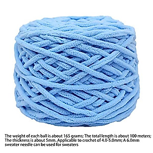 165g Soft Chenille Yarn Fluffy Velvet Yarn for Crocheting and Arm Knitting Crochet Yarn Thick Chunky Velvet Yarn Handcrafts Weaving for Blankets Bags Hats Gloves Slippers Dolls