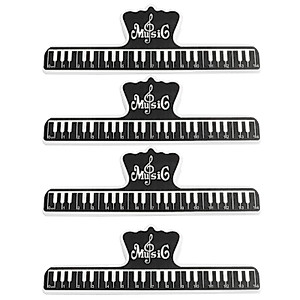 LQ Industrial Music Page Holder 4PCS 15mm Black Plastic Music Score Fixed Clips Book Paper Holds Musical Note Clamps for Guitar Violin Piano Player