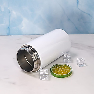 AGH 12 oz Sublimation Tumbler Blanks Skinny Straight Kids Water Bottle Stainless Steel Insulated Kids Tumbler Vacuum Flask with Straw and Handle Lid for Tumbler Heat Press Sublimation Printing