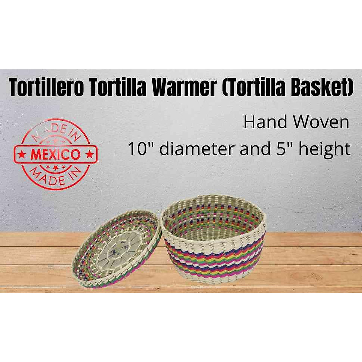 Leos Imports Handmade Mexican Palm Tortilla Basket, Tortillera Made in Mexico