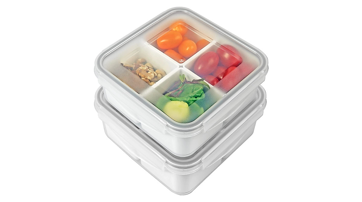 carrotez Food Storage Containers, 4 Compartment Portion Control ...