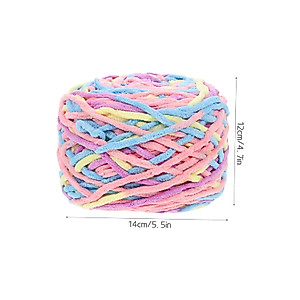 FAVOMOTO 2 Rolls Coarse Wool Convenient Crocheting Yarn Crochet Supplies Knitting Accessory Supple Crochet Yarn I Wanna Make a Rainbow Yarn Crochet Thread Polyester Multifunction