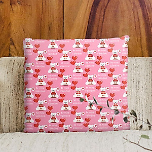 Pink and Red Valentine's Day Bear Love Hearts Be My Valentine Romantic Quilting Polycotton Fabric 6PCS 20x20 Inch Patchwork Sewing for DIY Crafts Supplies Gift Wrap Wedding Anniversary