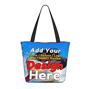 Custom Tote Bag For Women Personalized Tote Shoulder Bag Customized Handbag Custom Bag Women's Gift For Birthday Wedding Business Travel
