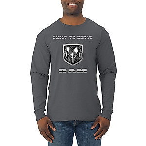 Dodge Ram Logo Retro Guts Glory USA Cars and Trucks Mens Long Sleeve Shirt, Charcoal, X-Large