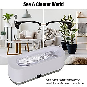 MorTime Ultrasonic Jewelry Cleaner, 300ml 2 AAA Batteries Operated Household Ultrasonic Cleaning Machine for Glasses Jewelry Watches Necklaces Rings