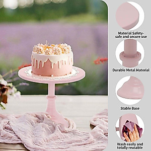 PNBO 3pcs Round Cake Stands - Pink Small Cake Stand Set - Cake Display Stands for Dessert Table - Cake Plate for Girl's Birthday Parties,Baby Shower,Weddings,Graduation Ceremonies,Anniversaries