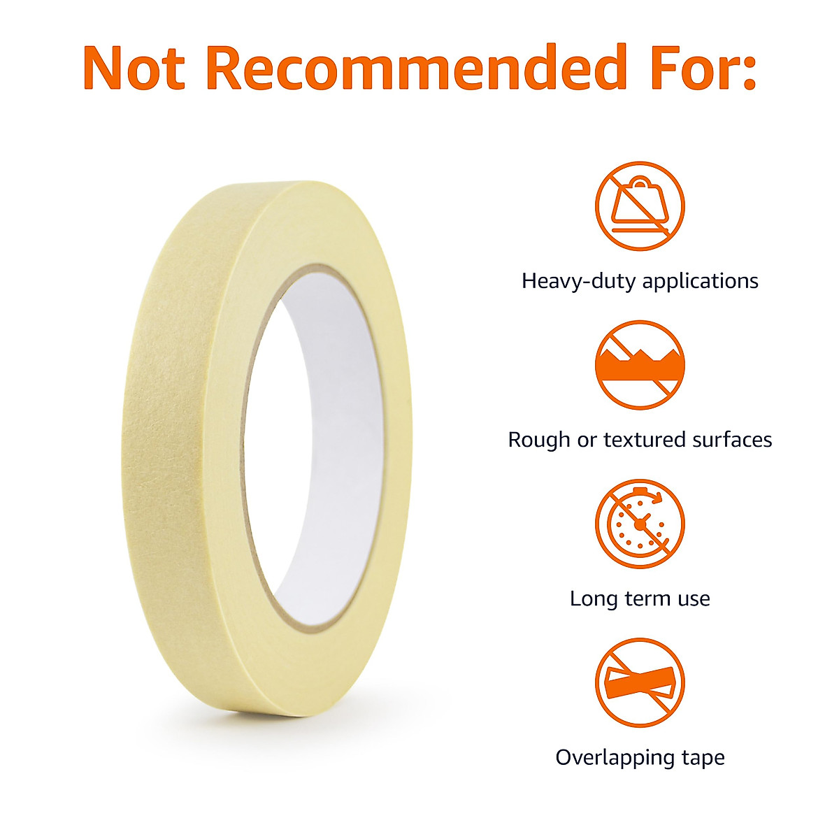 Amazon Basics Masking Tape, 0.7 Inch x 180 Feet - Pack of 3 Rolls