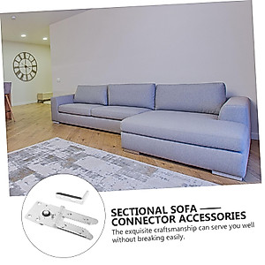 TIDTALEO 2pcs Sectional Connectors Interlocking Sectional Clips Handle Sectional Sofa Interlocking Sectional Sofa Parts Sectional Couch Connector Screws Holder Metal Armrest Iron
