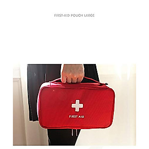 First Aid Bag - First Aid Kit Bag Empty for Home Outdoor Travel Camping Hiking, Mini Empty Medical Storage Bag Portable Pouch (Red)