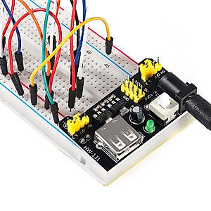 Diitao Electronic Breadboard Component,Electronic Fun Kit with 830 Tie Point Breadboard,Bundle,Power Supply,Jumper Wires,Resistors,LED for Arduino for Raspberry Pi